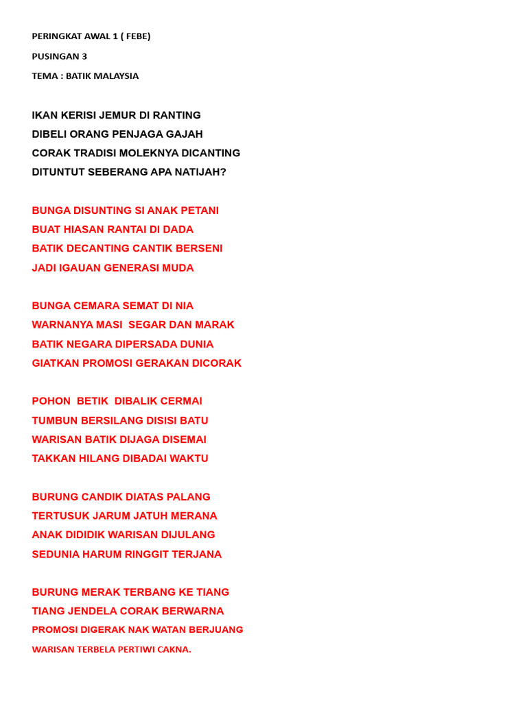 Burung Candik dalam Warisan Batik | PDF