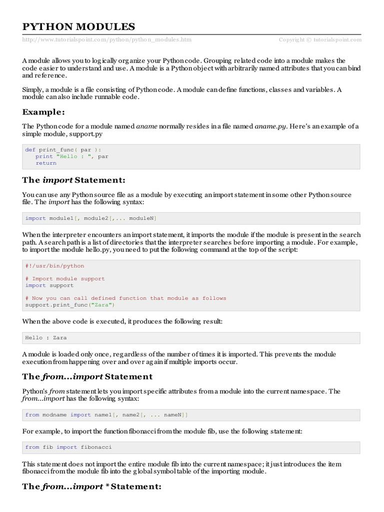 Python Modules | PDF | Variable (Computer Science) | Scope (Computer Science)