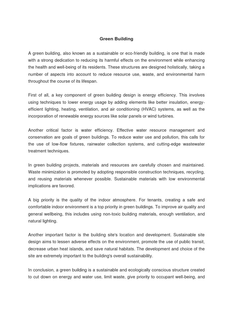Green Building | PDF | Green Building | Efficient Energy Use