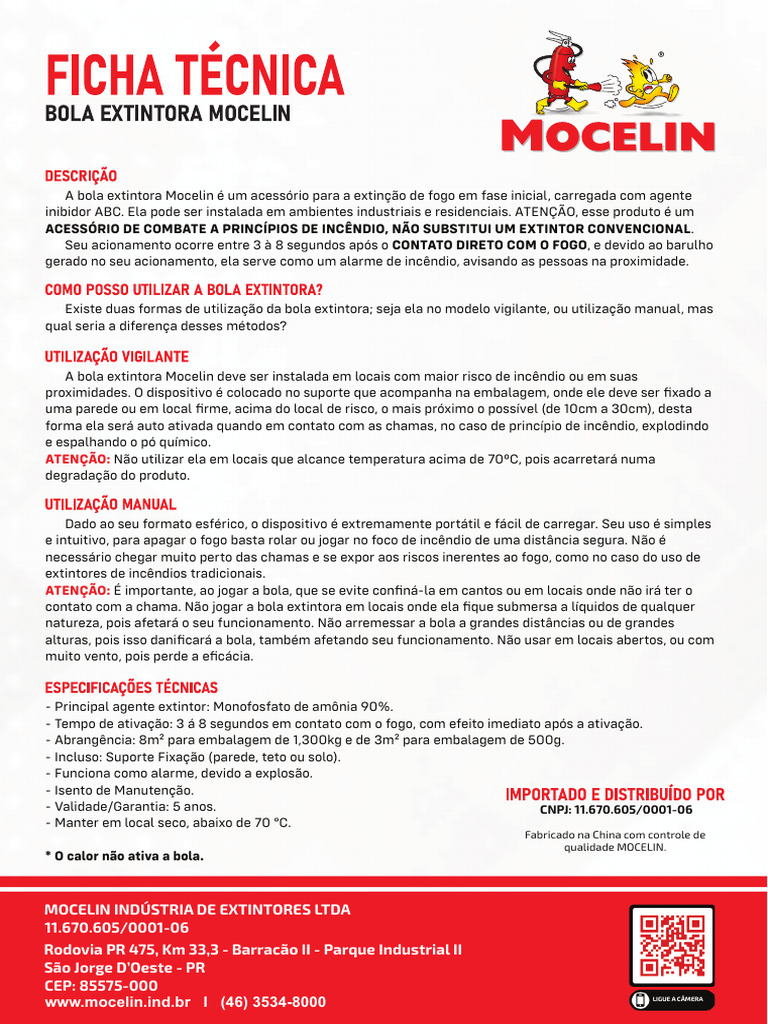 Bola Extintora Mocelin: Funcionamento e Uso | PDF | Incêndios