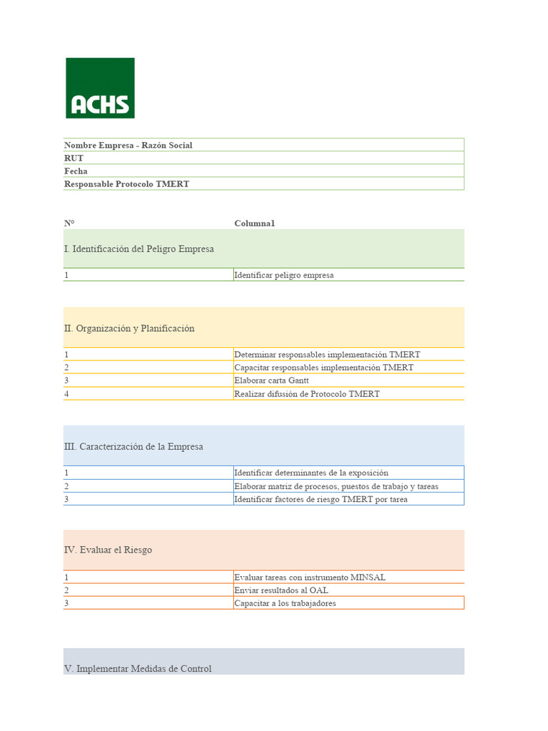 Protocolo TMERT: Implementación y Evaluación | PDF | Riesgo | Business