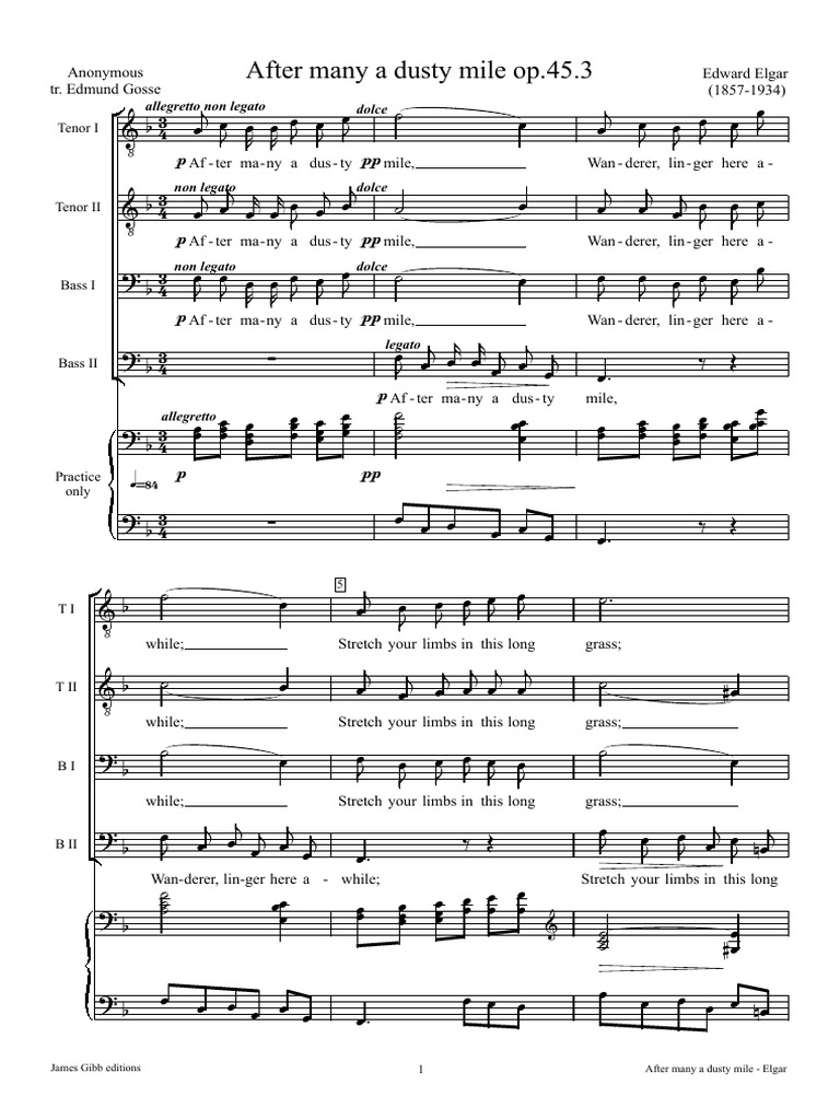 Elgar After Many A Dusty Mile | PDF