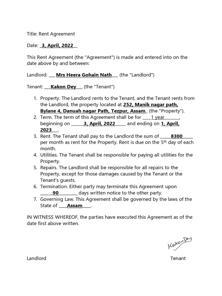 Rent Agreement | PDF