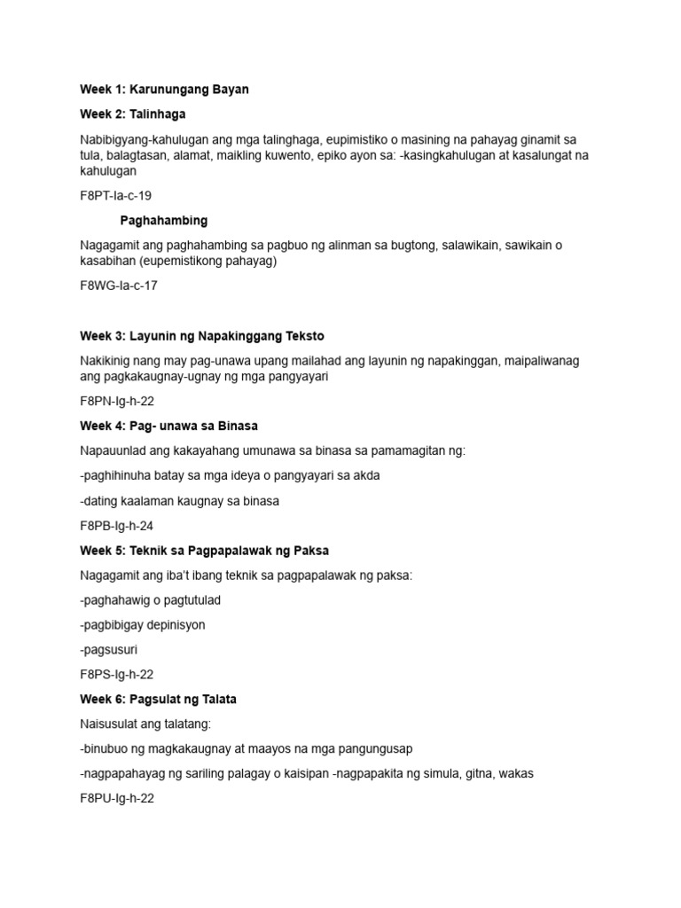 GRADE-8-TOPIC-WITH-MELCS | PDF