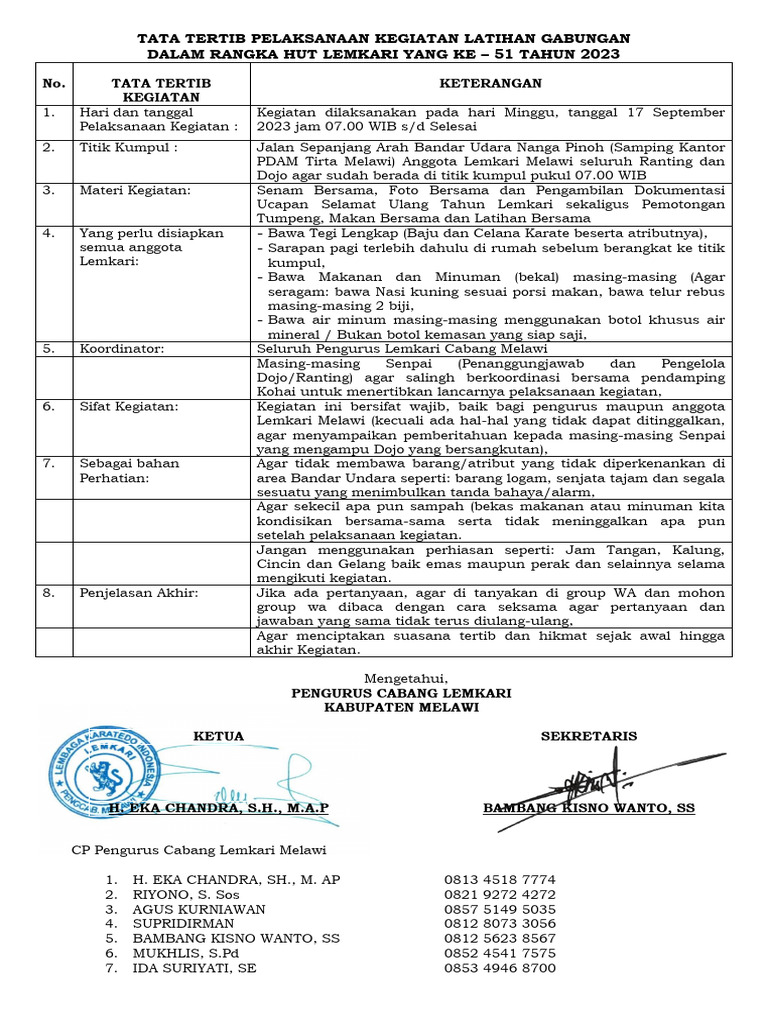 Tata Tertib Pelaksanaan Latihan Gabungan | PDF