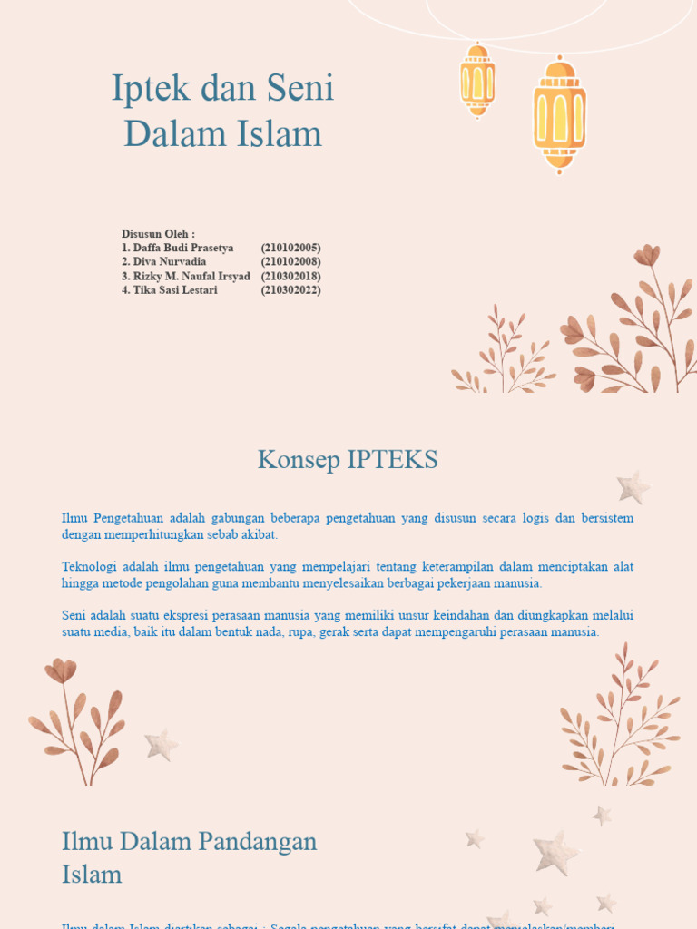 Klmpk 6_Konsep Iptek Dan Seni Dalam Islam | PDF