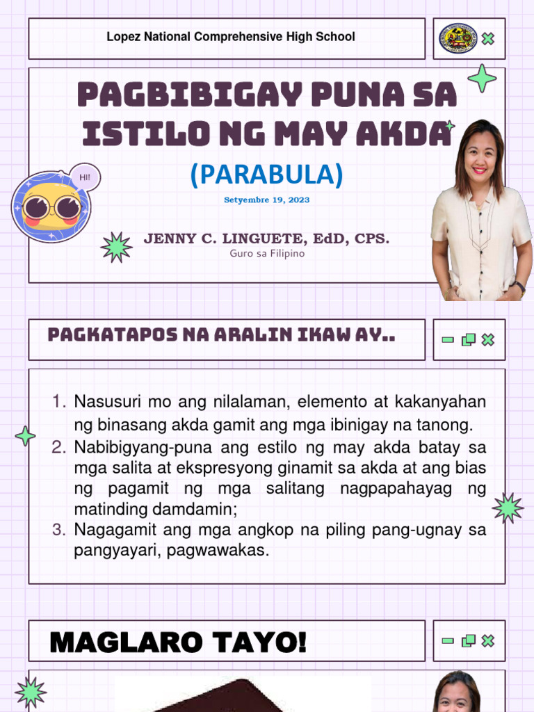 FILIPINO Q1 W3 Parabula | PDF