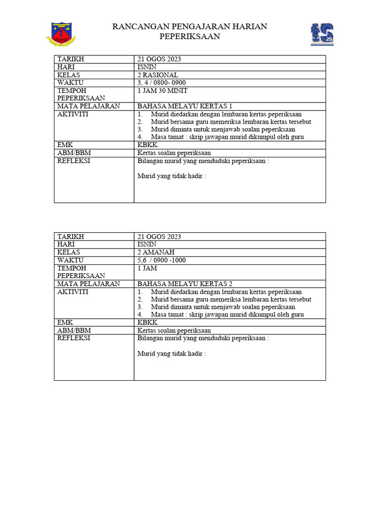 RPH Peperiksaan | PDF