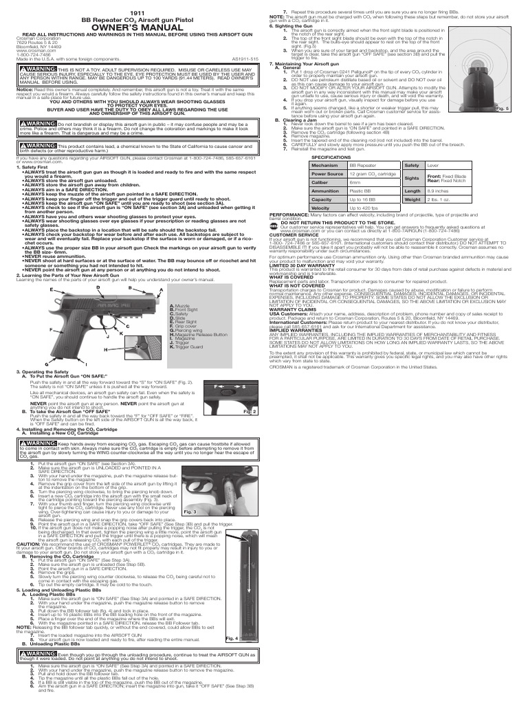 Crosman 1911 | PDF | Gun Barrel | Flight