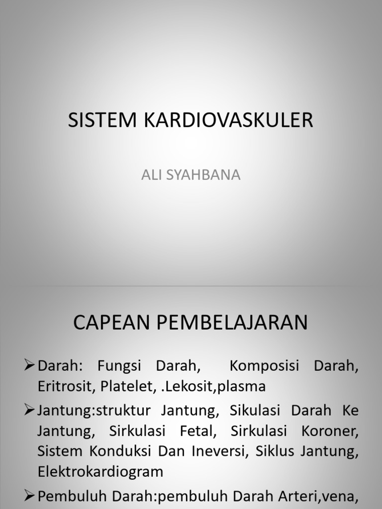 Sistem Kardiovaskuler: Fungsi dan Struktur | PDF
