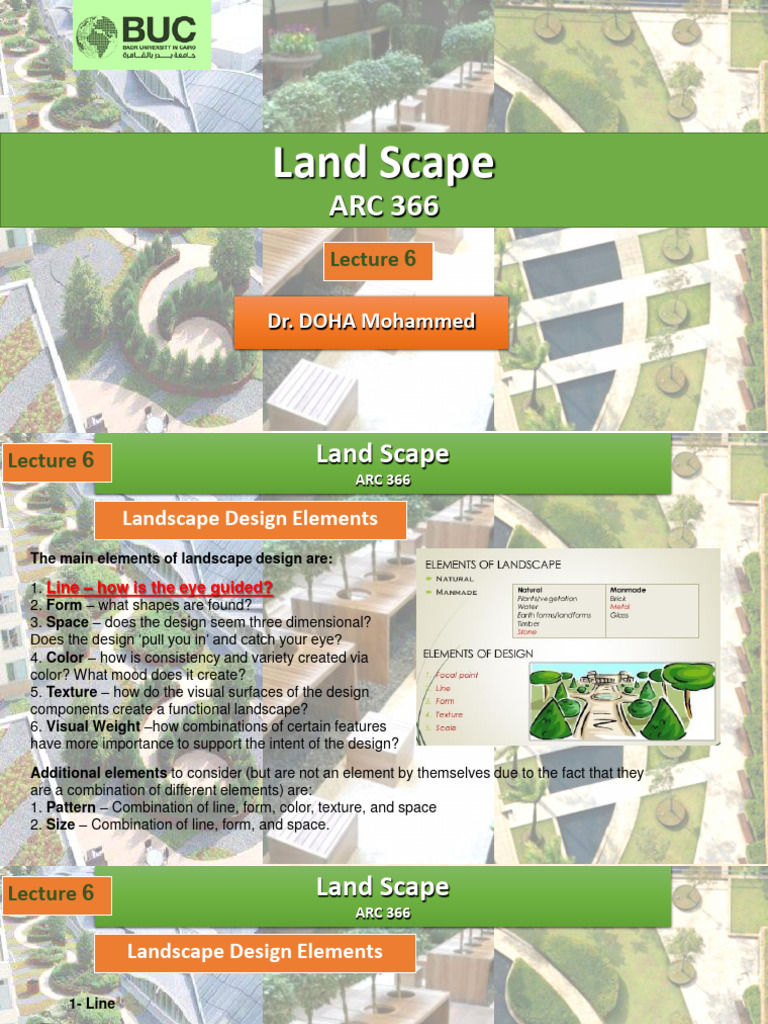 Lecture 4 LandScape Design Elements 1 | Download Free PDF | Curve ...