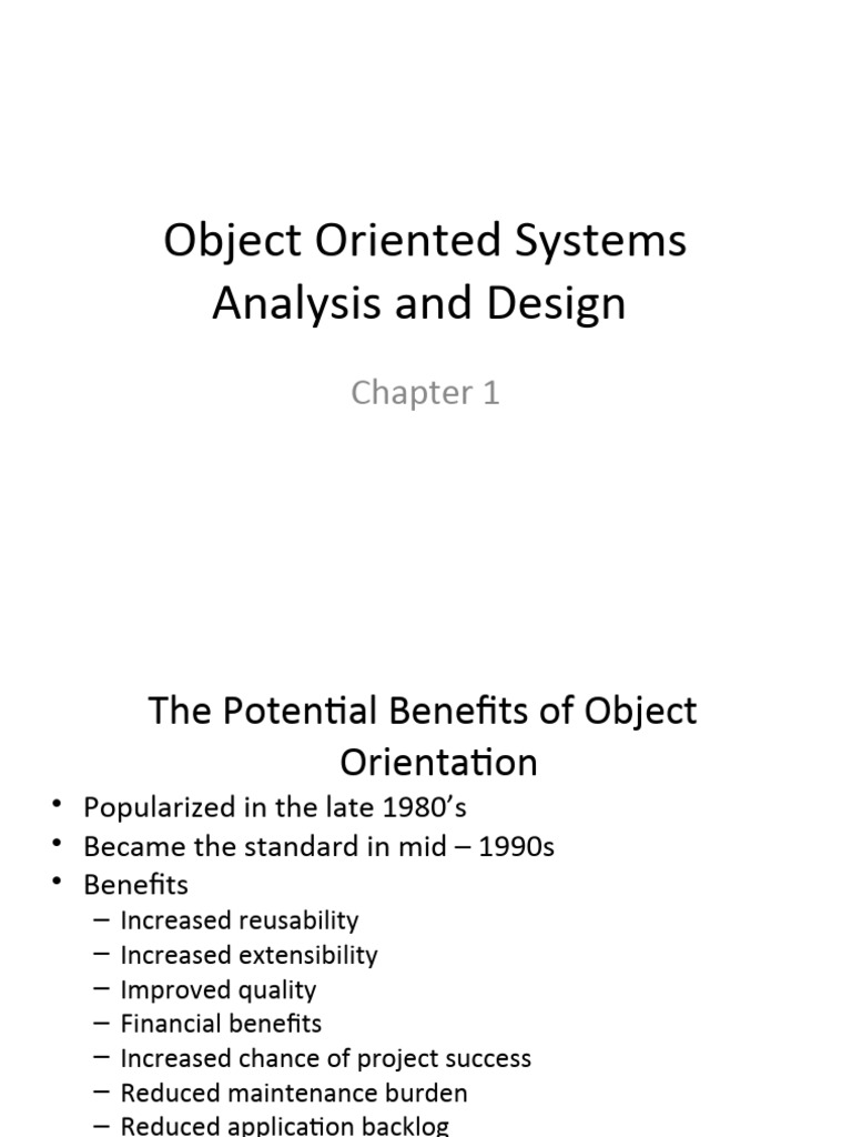Oosad 01 Pdf Object Computer Science Inheritance Object Oriented Programming 