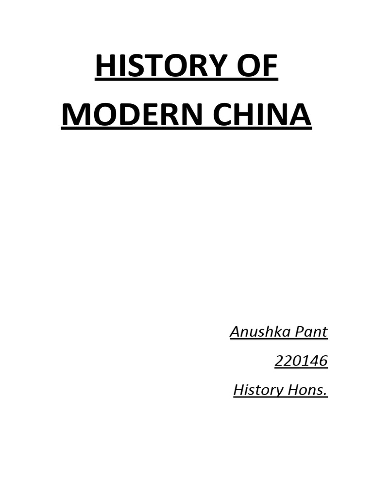 China Assignment | PDF | Qing Dynasty | Mao Zedong