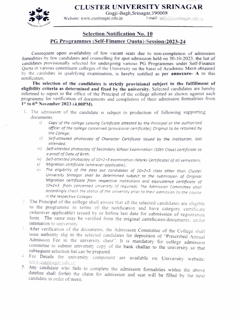 Ii) Seif Attested Photocopy of Secondary Schooi Exomination (10th ...