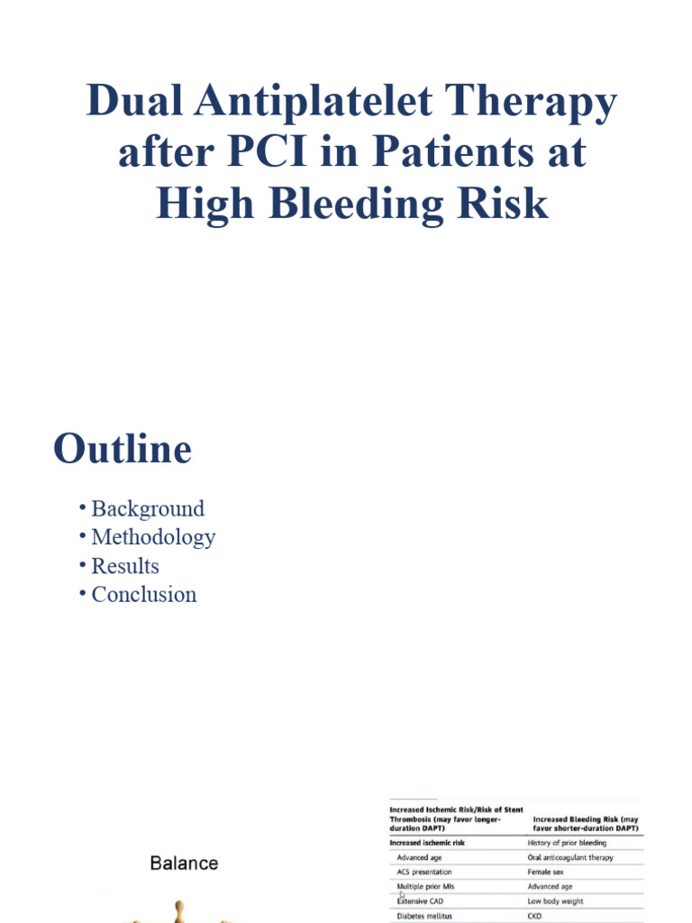 Dual Antiplatelet Therapy After PCI in Patients at | PDF | Percutaneous ...
