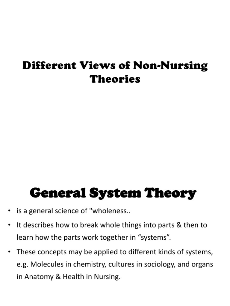 Different Views of Non-Nursing Theories | Download Free PDF | System | Systems Theory