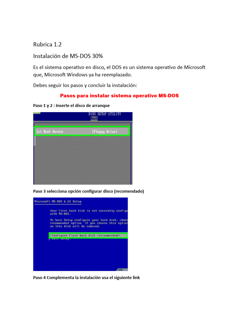 Instalacion Ms-Dos | PDF | Dos | Compatibles con PC Ibm