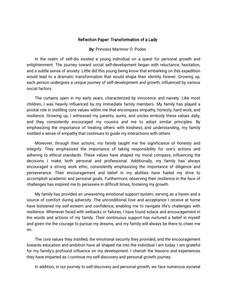 Self-Discovery and Societal Influence | PDF | Psychological Resilience ...