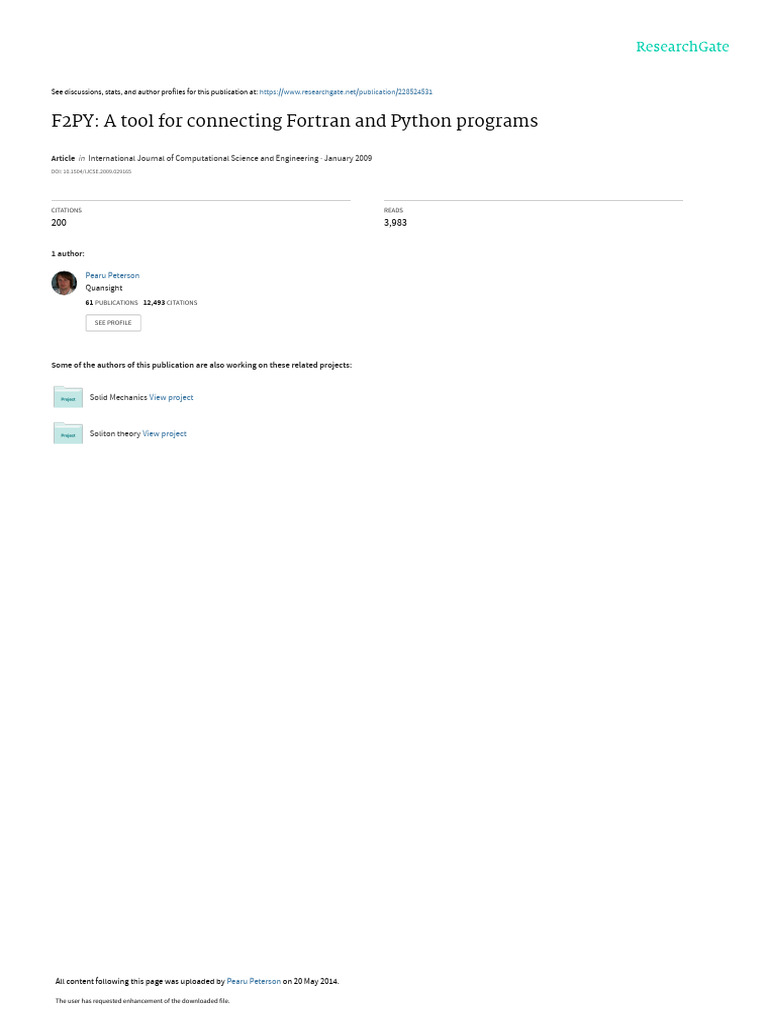 F2PY A Tool For Connecting Fortran and Python Prog | PDF | Parameter (Computer Programming ...