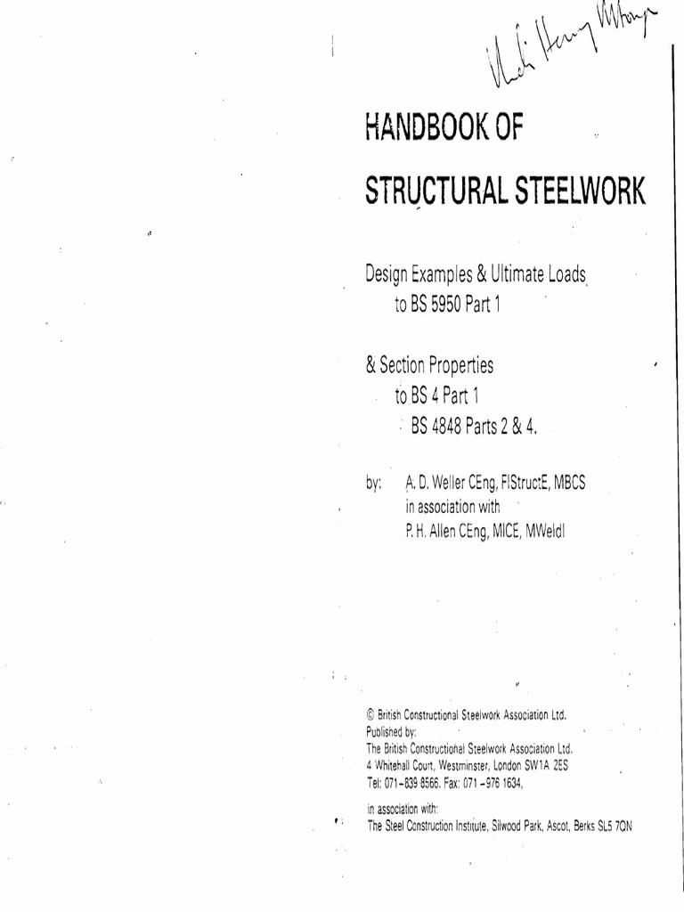 HandBook of Structural Steelwork | PDF | Beam (Structure) | Bending