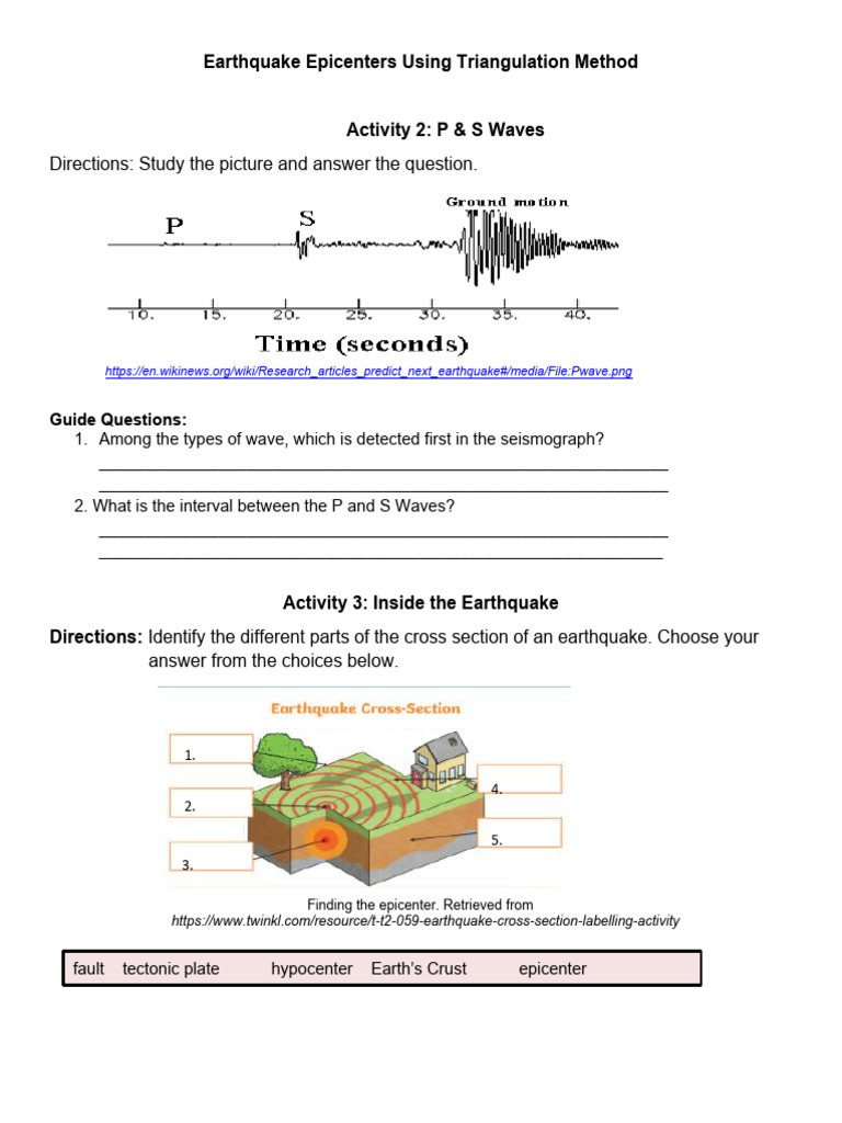 Science 10 Activity | PDF | Earthquakes | Plate Tectonics