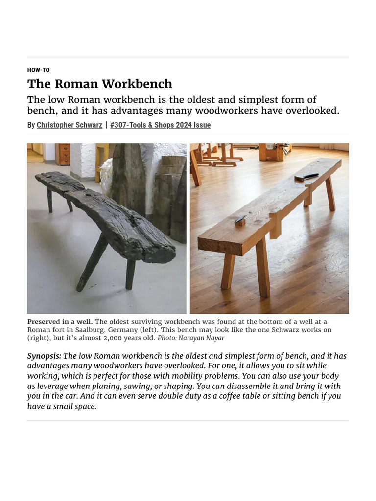 The Roman Workbench - FineWoodworking | PDF | Woodworking ...