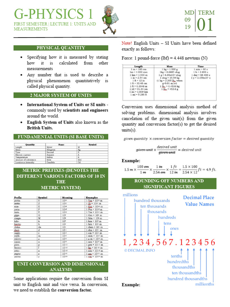 Physics Lesson 1 | PDF | Significant Figures | Numbers