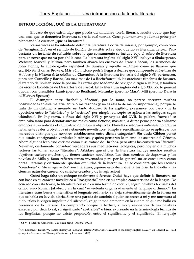 Eagleton - Que Es Literatura | PDF