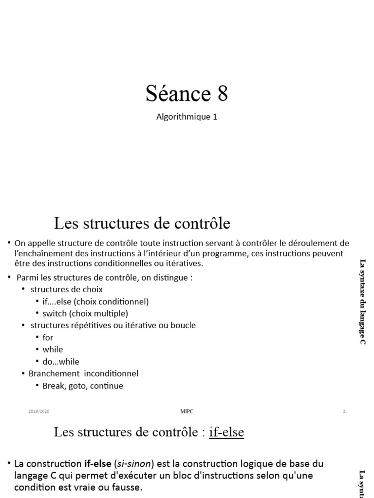 Structures de Contrôles - Suite | PDF | Structure de contrôle | Informatique