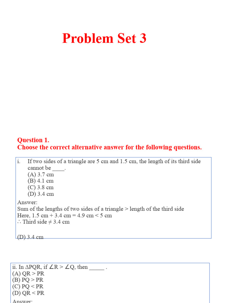 Geometry Problem Set on Triangles | PDF | Triangle | Euclidean Geometry