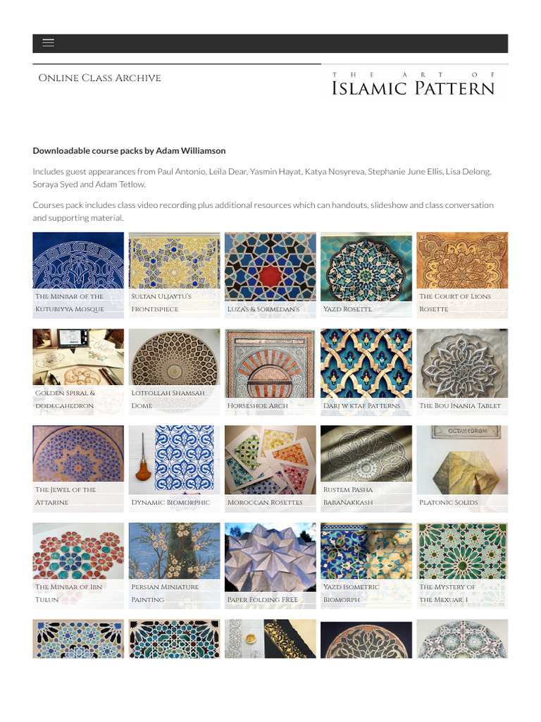Adam Williamson - Geometry Online Class Archive - Art of Islamic ...