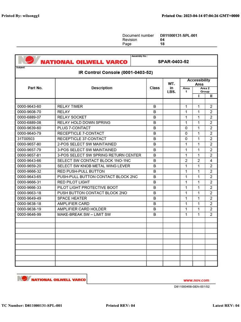 IR Parts - 091625 | PDF | Electrical Engineering | Manufactured Goods