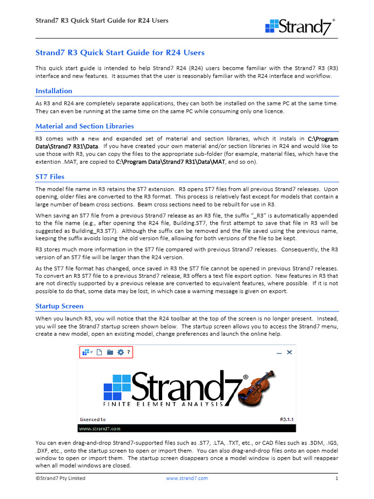Strand7 R3 Quick Start Guide For R24 Users | PDF | Keyboard Shortcut ...
