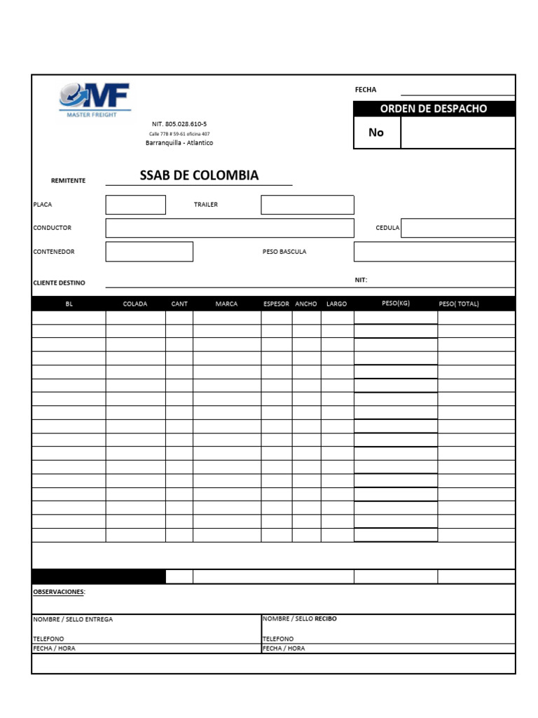 Formato Recibo de Material | PDF