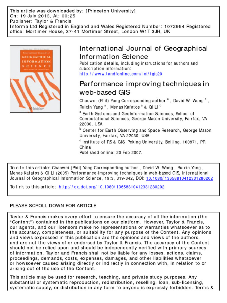 Improving Web GIS Performance | PDF | Geographic Information System | Computer Network
