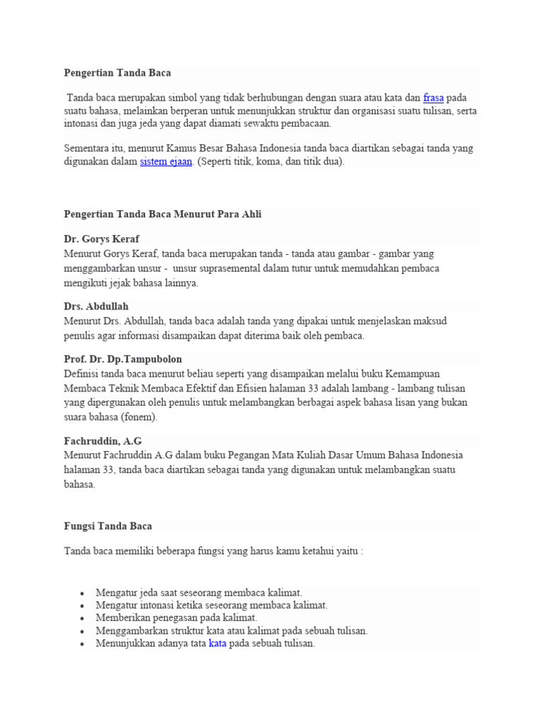 Pengertian Tanda Baca, Penggunaan Tanda Baca, Dan Kalimat Efektif | PDF