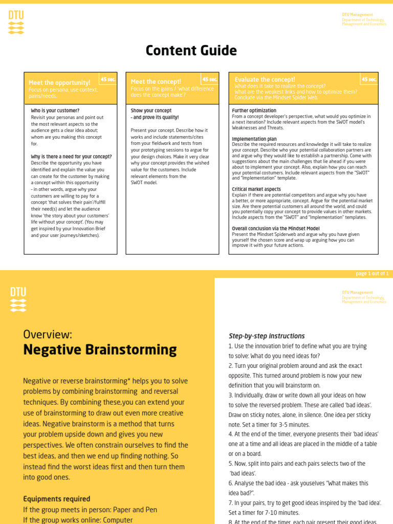 Guide Example | PDF | Brainstorming | Concept