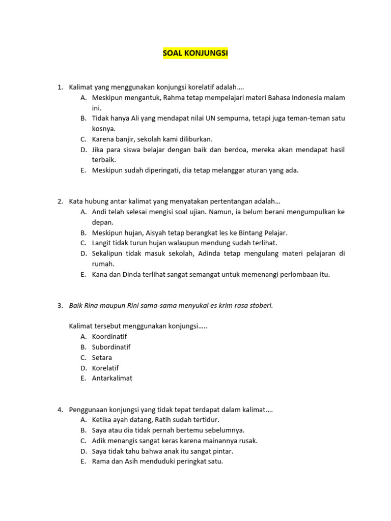(Soal Live Class p4) Konjungsi | PDF