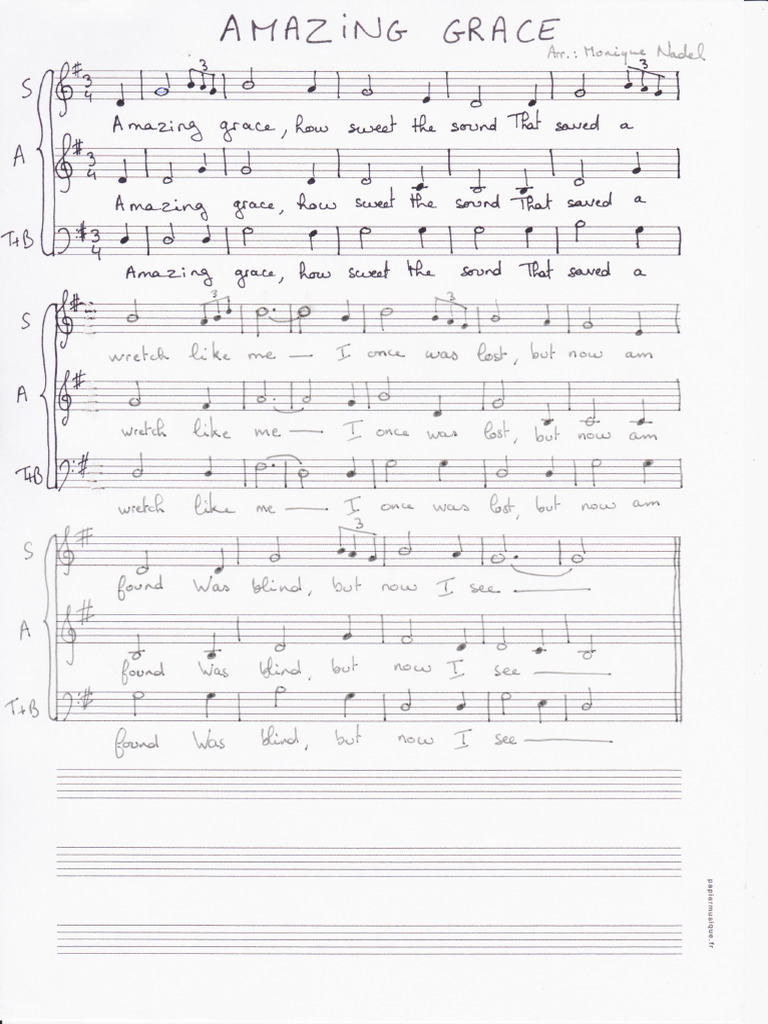 Amazing Grace Partition | PDF