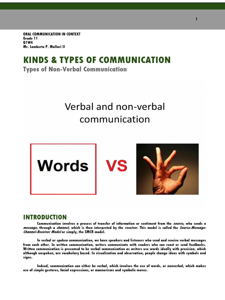 Types of Communication Explained | PDF | Communication | Nonverbal ...