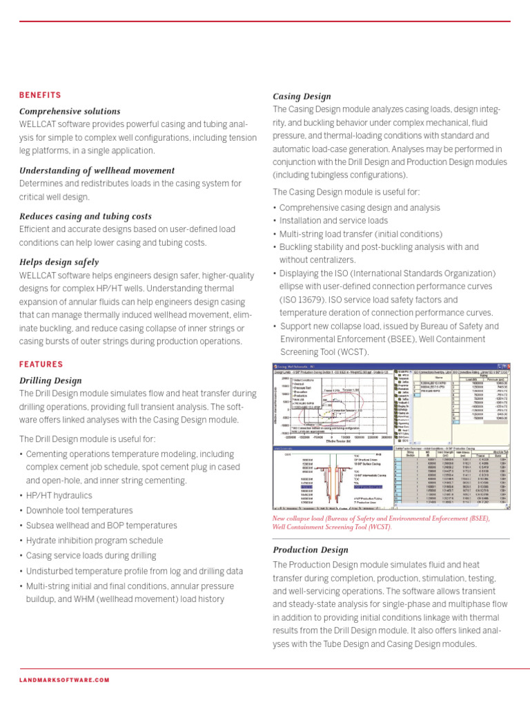 WELLCAT Data Sheet 2 3 | PDF | Casing (Borehole) | Chemistry