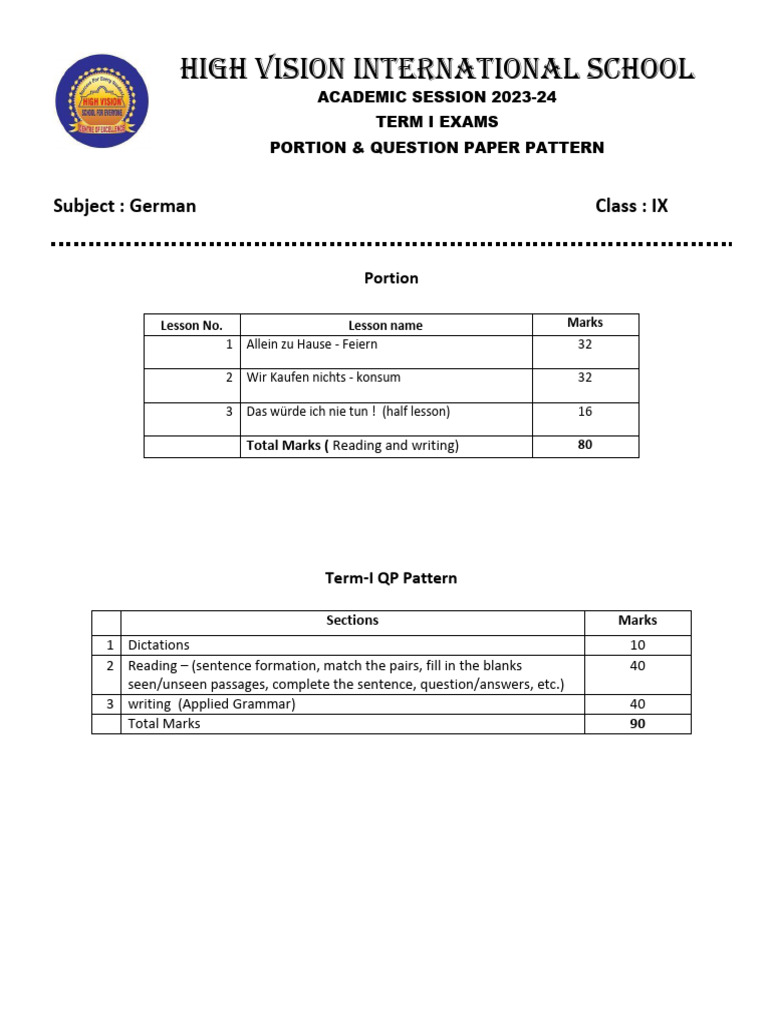 IX-Term-I-PORTION QP FORMAT | PDF