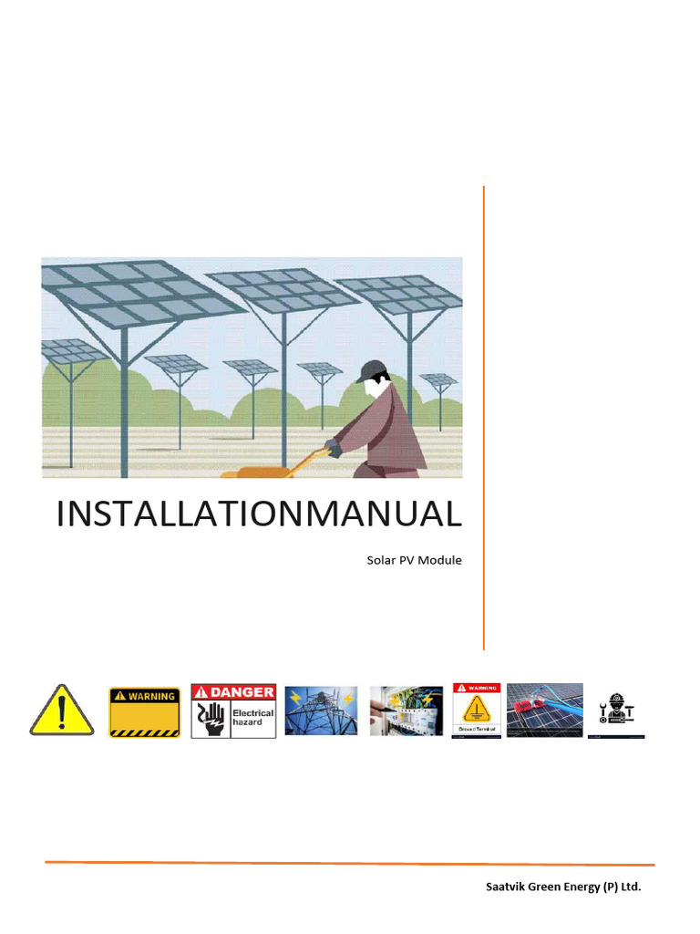 Saatvik Solar PV Module Installation Guide | PDF | Solar Panel ...