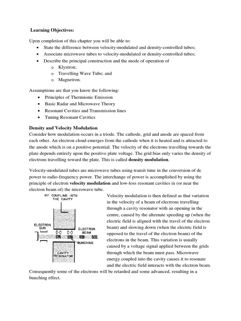 Velocity Modulation Devices | PDF | Vacuum Tube | Amplifier