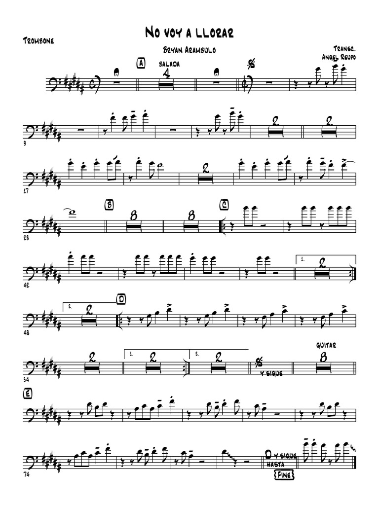 Bryan Arambulo - No Voy A Llorar | PDF