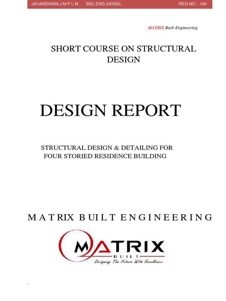 Structural Design Report for Residence | PDF | Deformation (Engineering ...