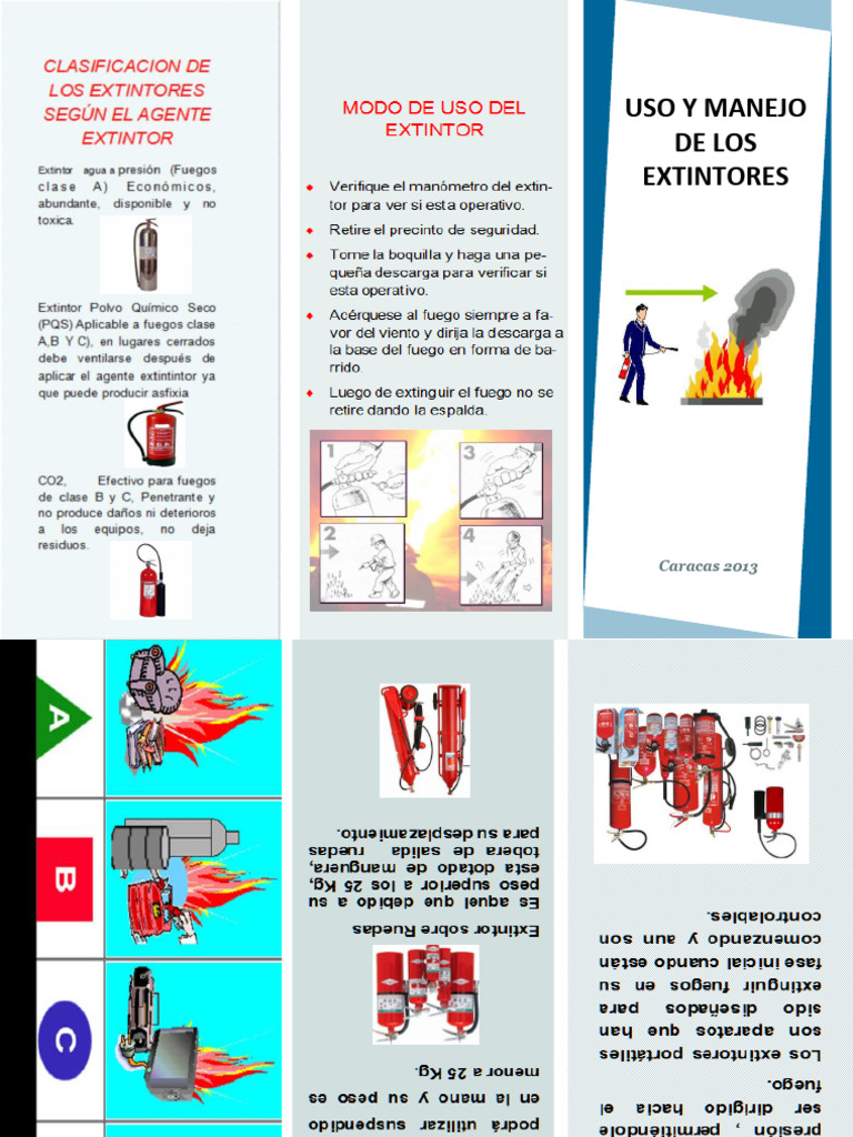 Triptico Uso y Manejo de Los Extintores IUPG | PDF | Seguridad y salud ocupacional | Derecho laboral