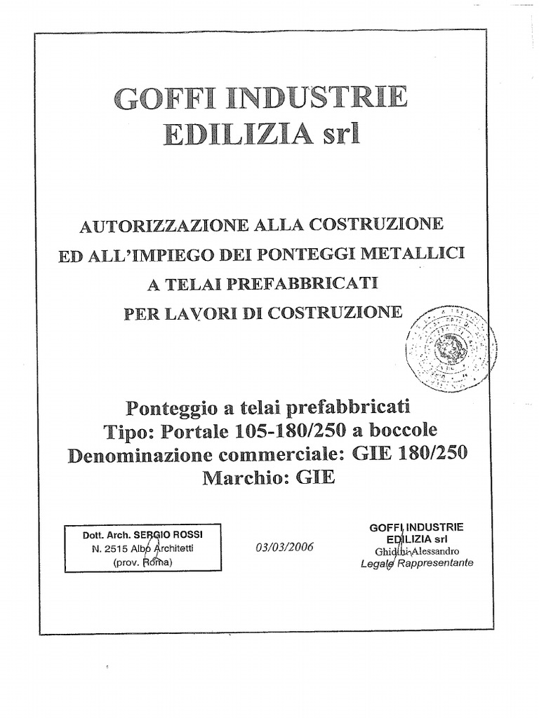 Libretto-Ponteggio Goffi | PDF