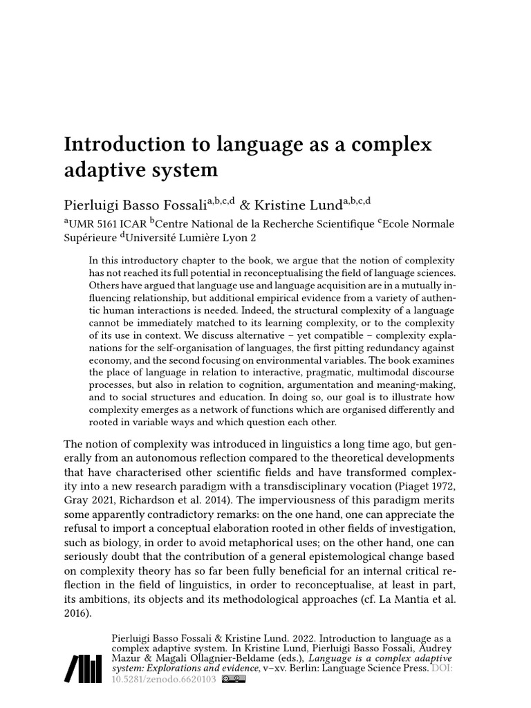 334 Lund Et Al 2022 Introduction | Download Free PDF | Linguistics | Complexity