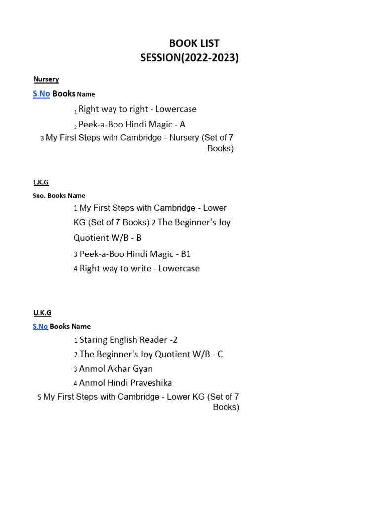 Final Book List 22 23 | PDF | Science | Observation